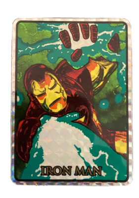 1992 Marvel Masterpieces IRON MAN Prism Vending Machine Sticker Rare ...