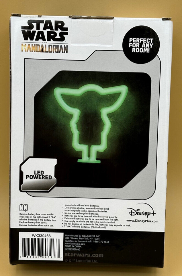Disney Star Wars Mandalorian Lamp LED Green Neon Lamp The Child Baby ...