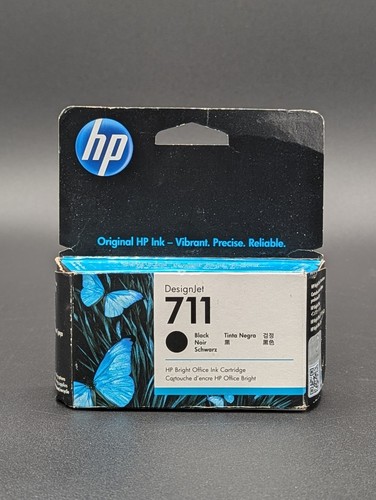 GENUINE HP 711 38ml Black Cartridge CZ129A DesignJet 1120 1520 SEALED 7 ...