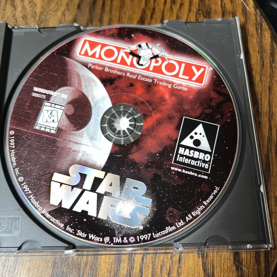 Monopoly Star Wars CD-Rom (PC, 1997) PC Vintage Computer Game Hasbro ...