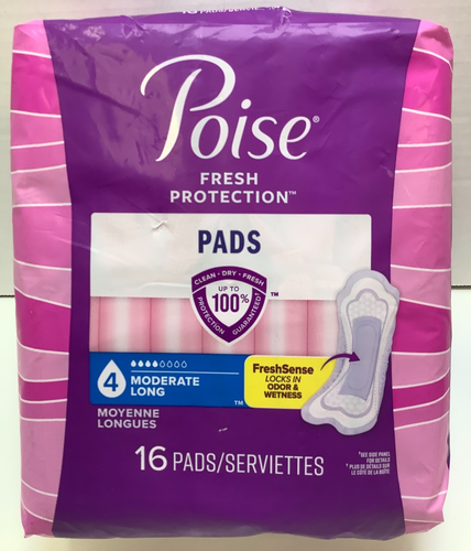 Poise Fresh Protection Pads, #4 Moderate, Long, 192 Total Pads ...