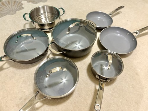 Cuisinart Cookware Set 11 Piece Ceramic Non Stick Pots Pan Kitchen NEW ...