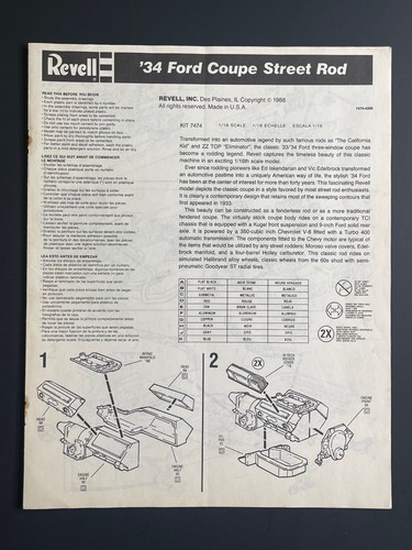 Revell - 1934 Ford Coupe Street Rod - Original Model Kit Instruction ...