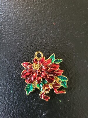 vintage Christmas poinsettia pendant No Chain | eBay