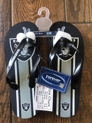 Las Vegas Raiders Logo Flip Flop Sandals Unisex XSmall Sizes 5-6 New ...