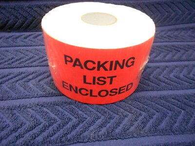 3 x 5 Packing List Enclosed Labels, adhesive Fluorescent Orange 500 ...