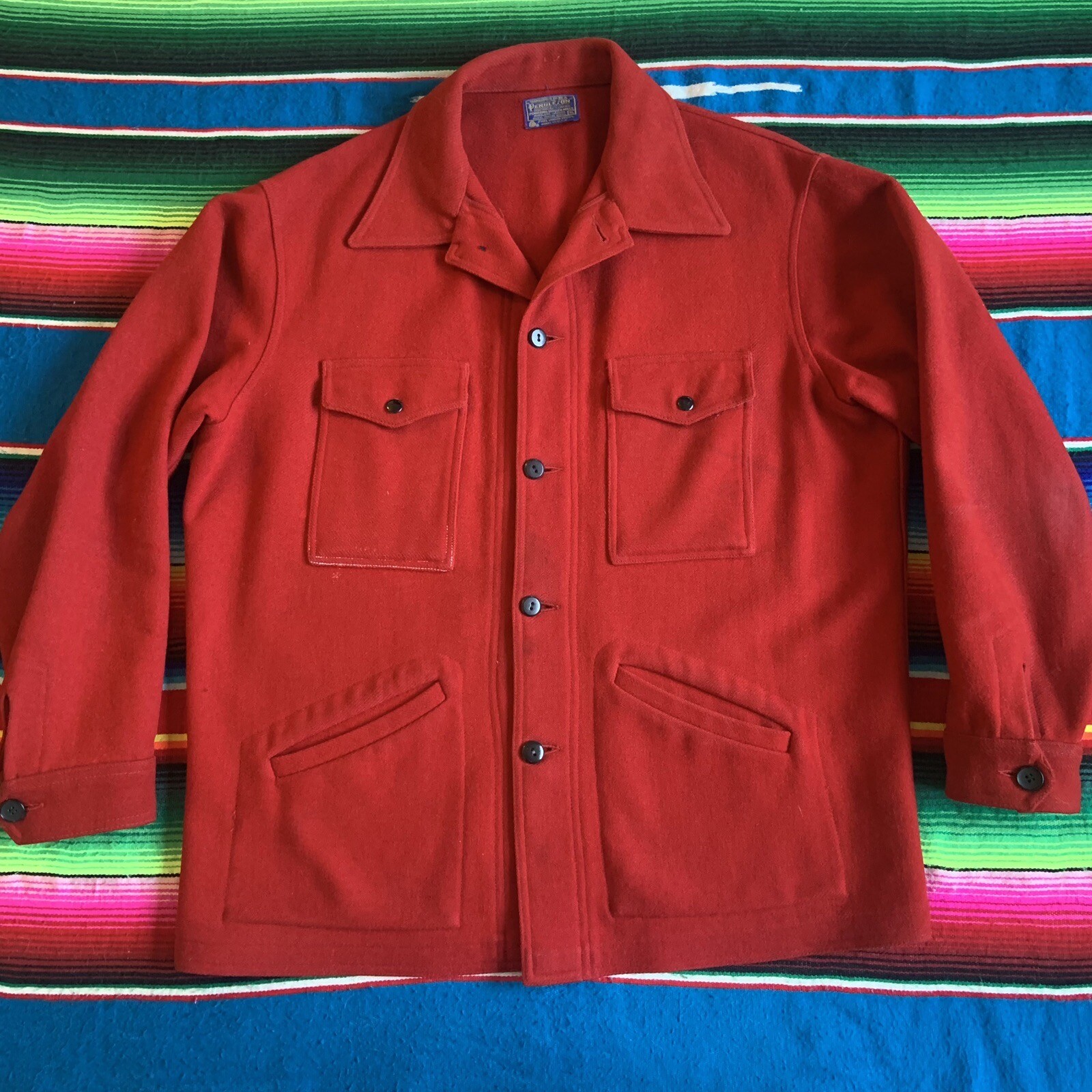 Vintage ~70s Pendleton Mackinaw Hunting Jacket Wool R… - Gem