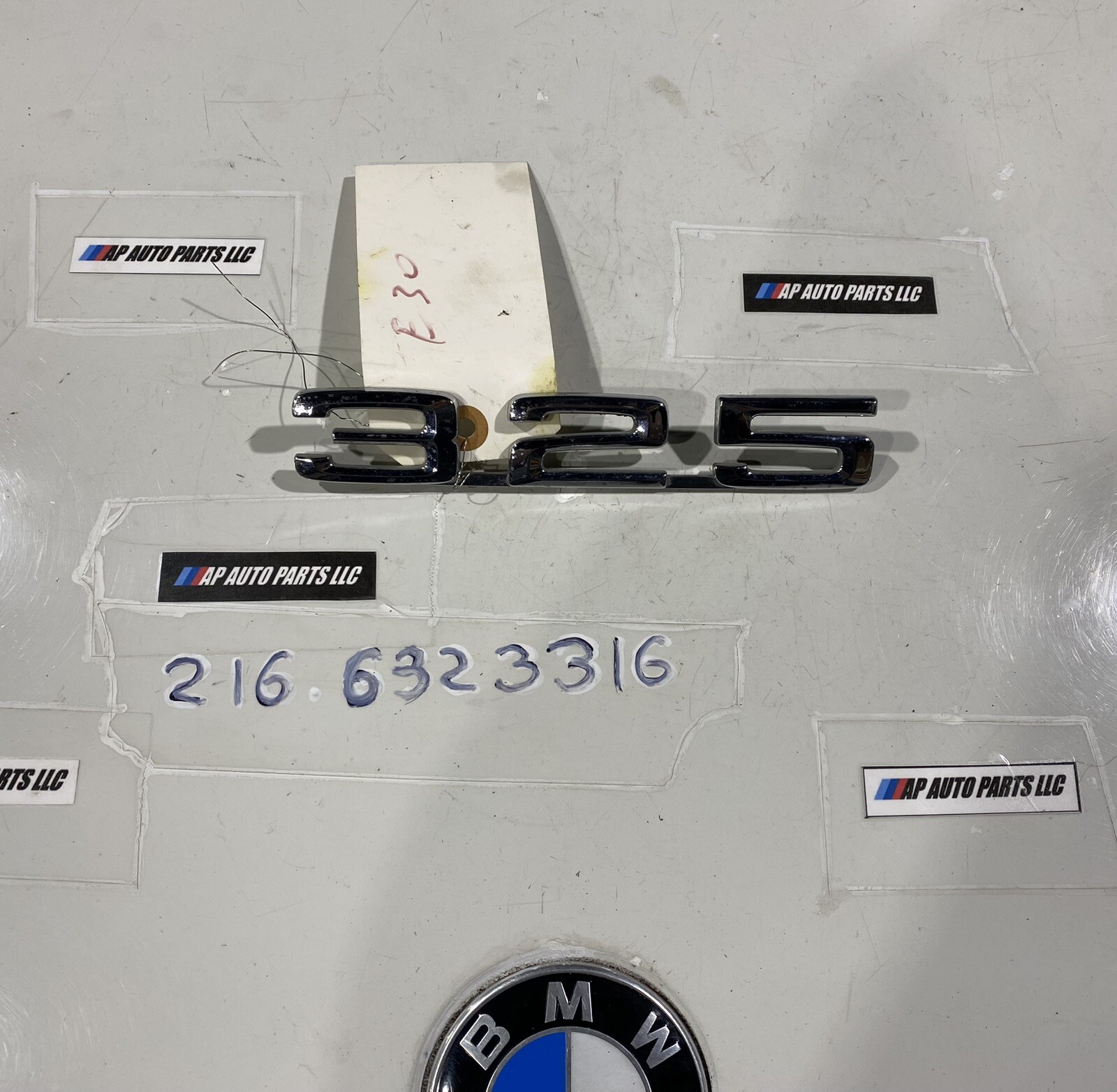 1992-2001 BMW E36 3 SERIES TRUNK LID CHROME 325 EMBLEM BADGE LOGO 2/4 ...