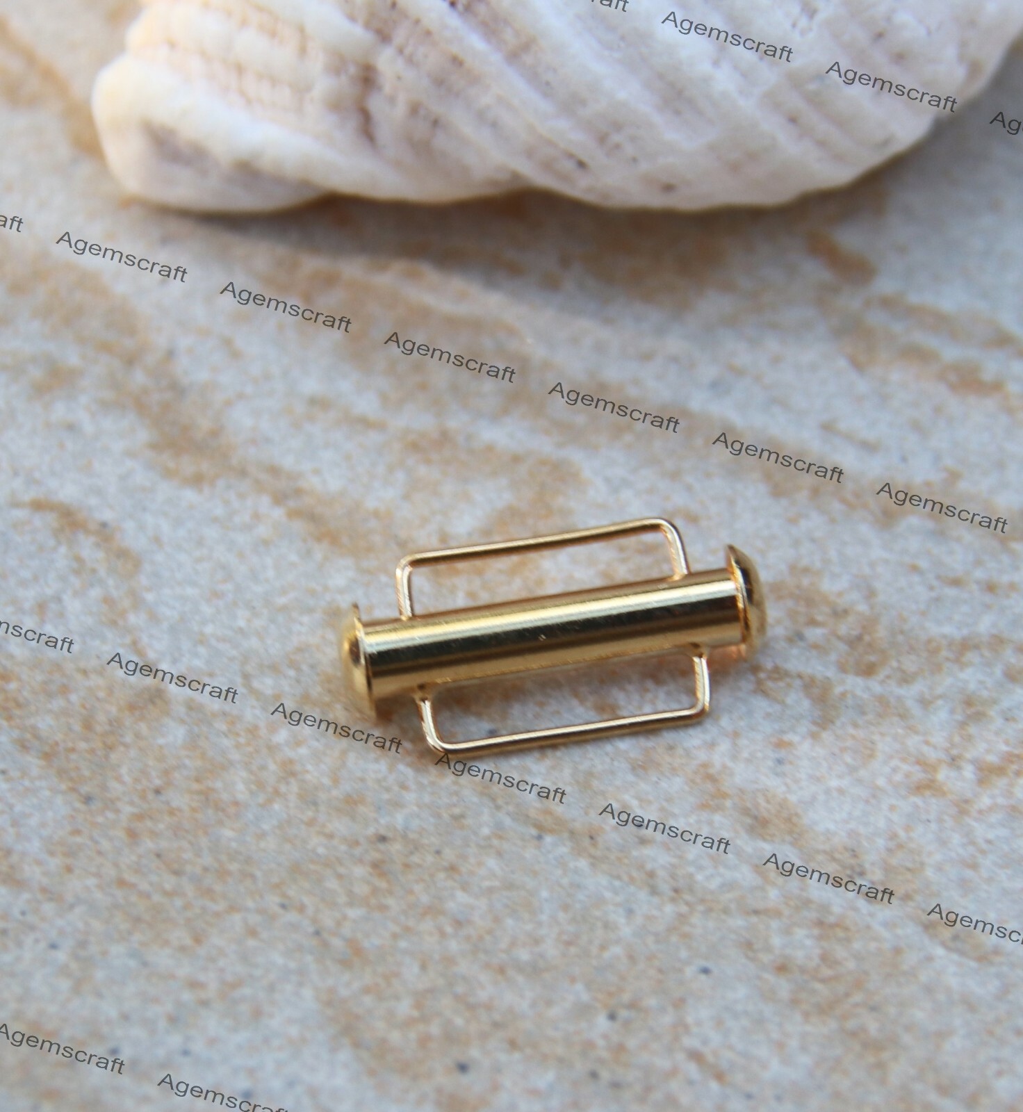 The Beadsmith Silver or Gold plated Slide Bar Clasp with Lock 21.5x10 ...