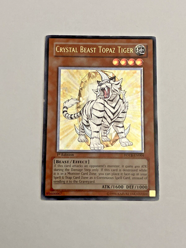 Yugioh Crystal Beast Topaz Tiger Ultimate Rare 1st Edition FOTB-EN004 ...