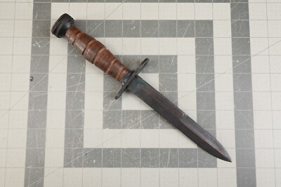 Nice VTG 1950's Greek Made M1 Carbine Bayonet Stacked Leather Handle 6. ...
