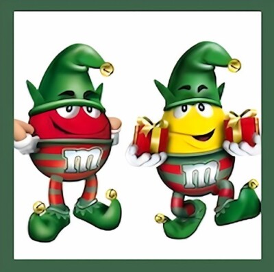 M & M Yellow & Red Dressed As Cute Christmas Elf Holiday -Refrigerator ...