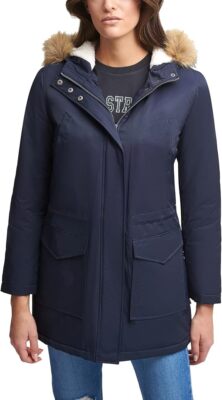 Levi's Trendy Plus Size Faux-Fur-Trim Parka Jacket Women's 3X Navy Zip ...
