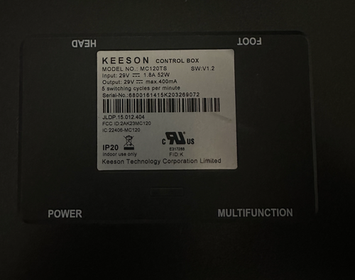 ORKIN Serta Ergomotion Keeson Control Box MC120TS- USED | eBay