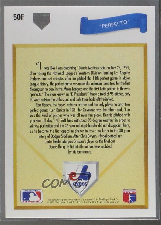 1991 Upper Deck Final Edition Box Set Dennis Martinez #50F | eBay