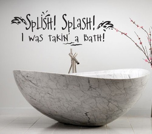 SPLISH SPLASH I WAS TAKING A BATH-3 VINYL WALL DECAL WORDS LETTERING ...