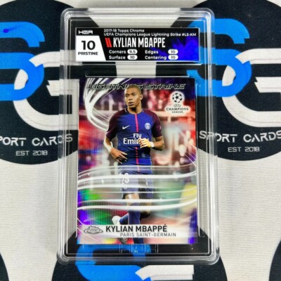 2017-18 Topps Chrome UCL Kylian Mbappe RC Lightning Strike HGA 10 | eBay