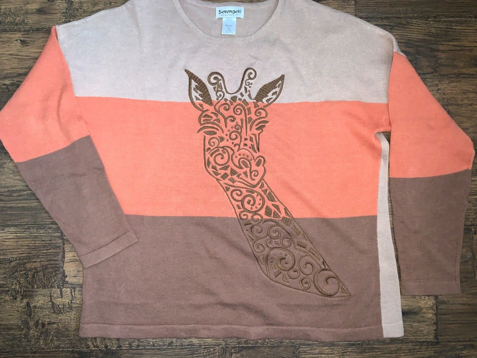 Serengeti Catalog Womens Cute Giraffe Blouse Top Brow… - Gem