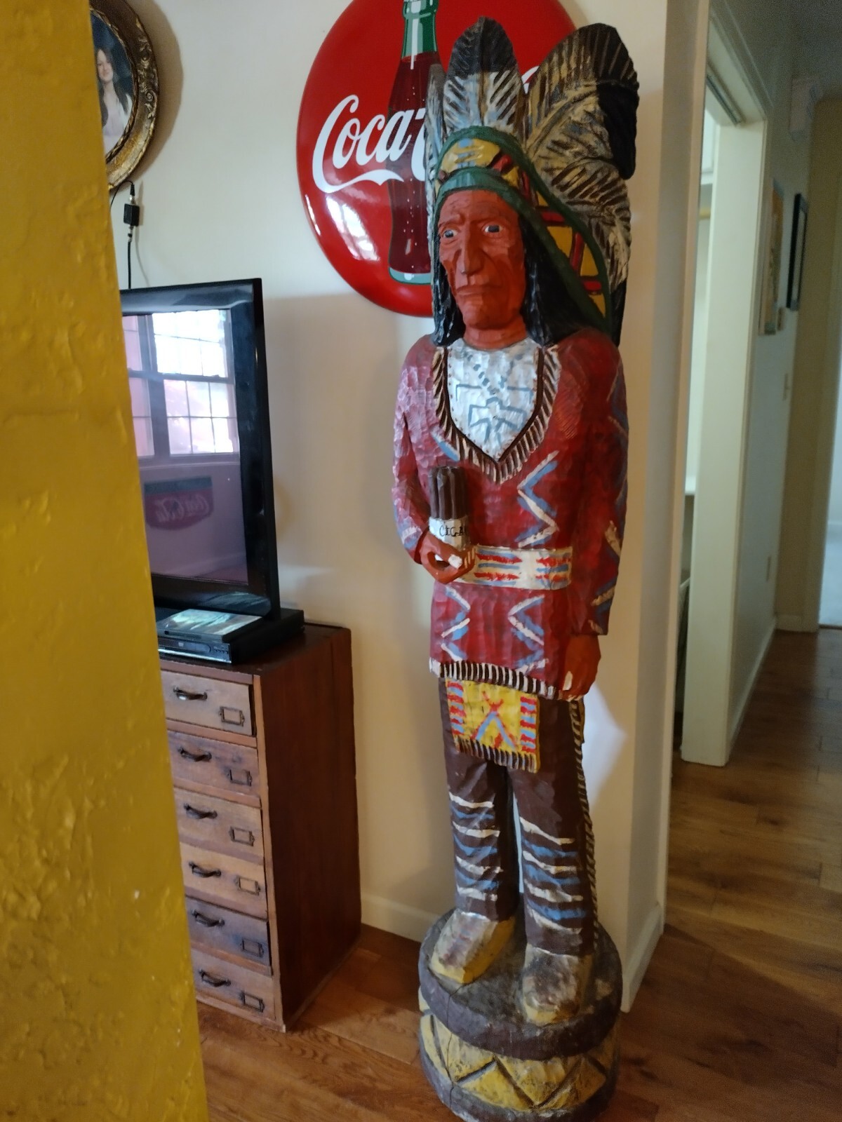 Antique ORIGINAL Cigar Store Indian Wooden Trade Sign | eBay