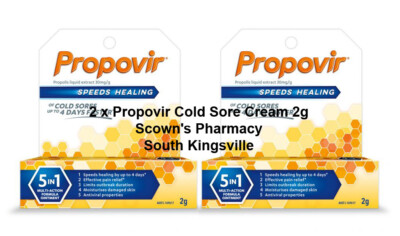 2 x Propovir Cold Sore Cream 2g Treatment - Speeds Healing In 4 Days ...