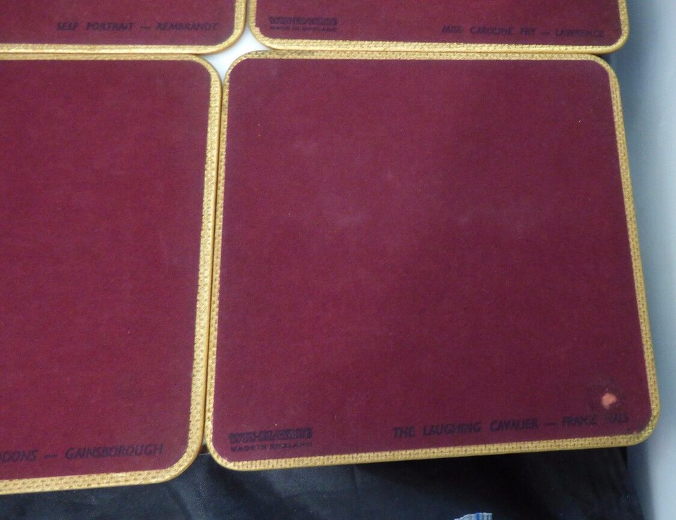 England Coasters Win-El-Ware Boxed Set of 5 Famous Painting Placemats ...