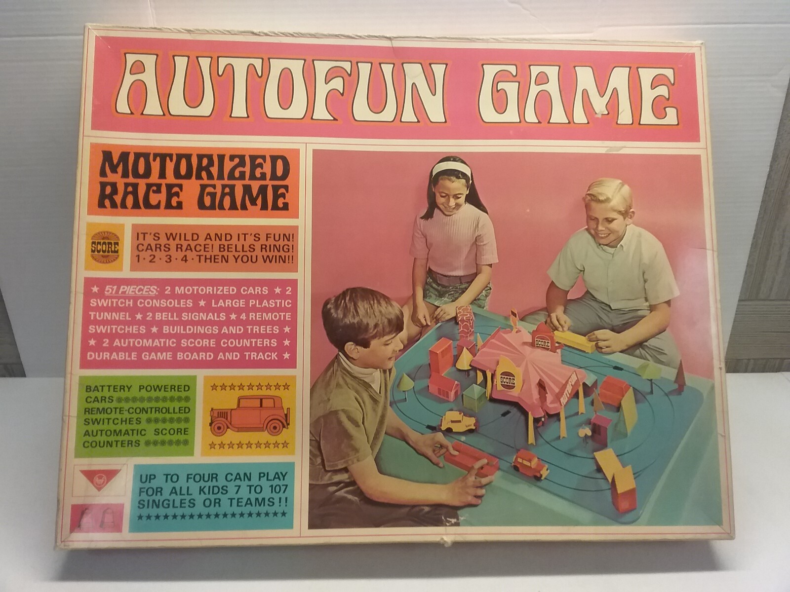 VTG AUTOFUN GAME MOTORIZED RACE GAME BY SCORE 1967 #750 AMERICAN ...