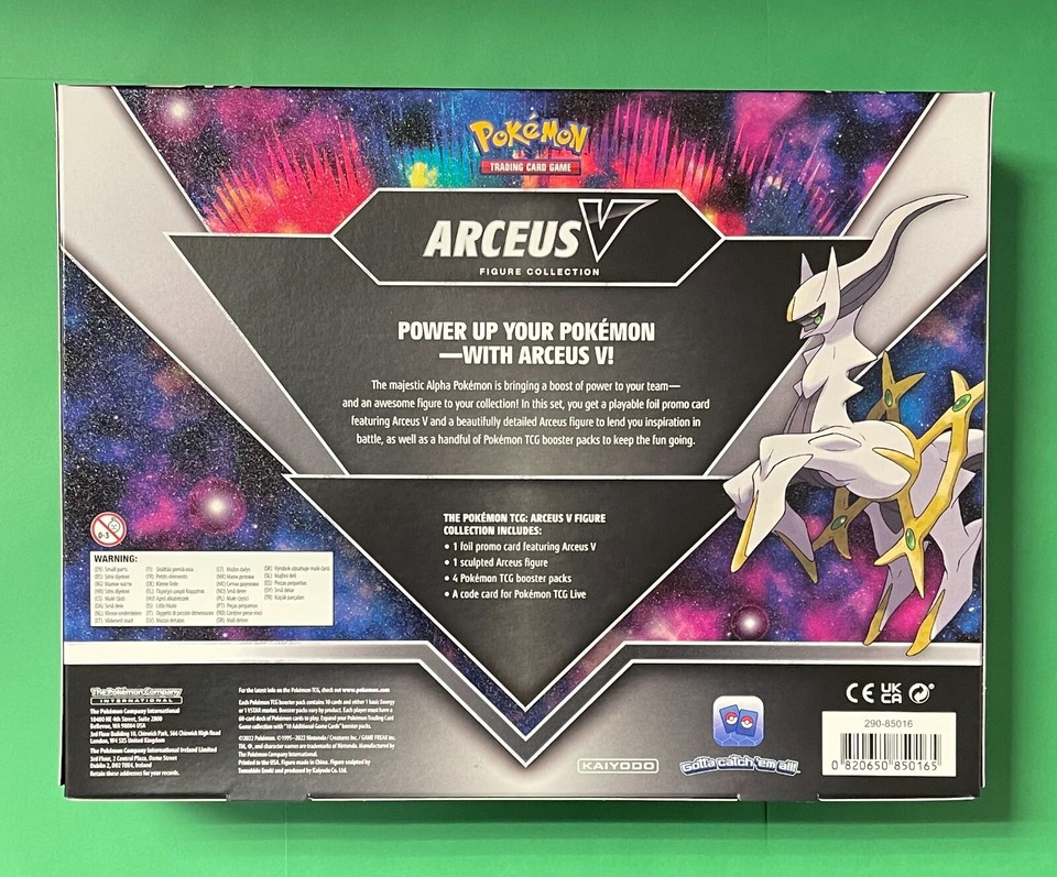POKEMON TCG ARCEUS V FIGURE COLLECTION BOX (4 BOOSTER PACKS + PROMOS ...