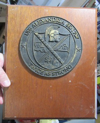 Vintage US Navy, USS Alexandria SSN 757, Plaque On Wood, 9" by 11" | eBay