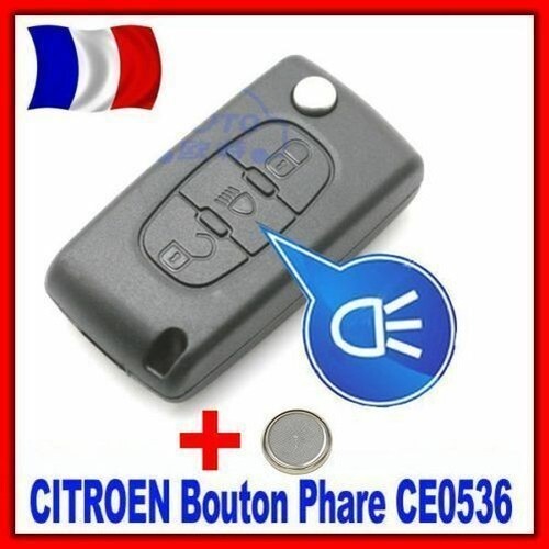 Coque plip Key For Peugeot 207/307/407/807 3 Buttons Headlight CE0536 ...