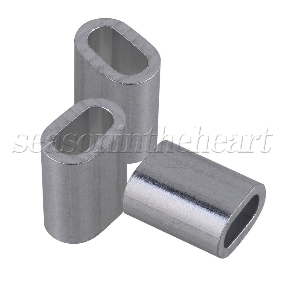 M3 Oval Aluminum Sleeves Clamps Swage Clip for 3mm Wire Rope PACK OF ...