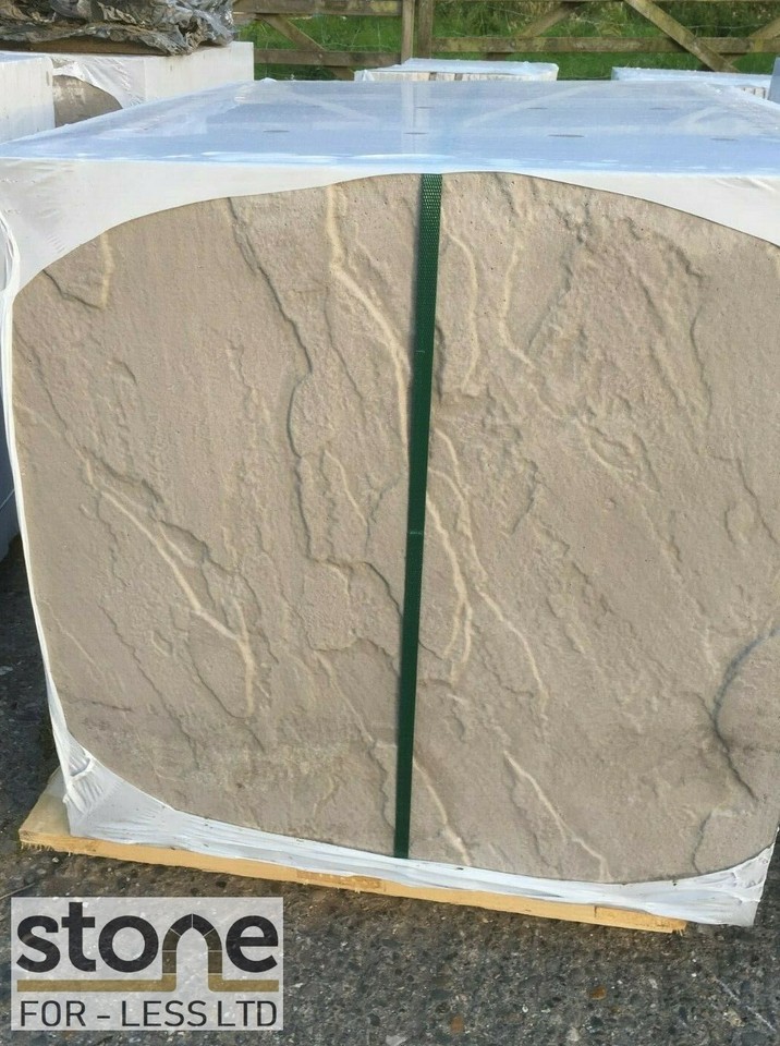 BRADSTONE PEAK RIVEN NATURAL COLOUR PAVING SLABS 450X450MM. CODE 03635 ...