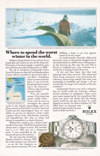 ROLEX Explorer Brabant Island Original 1988 Vintage Print Ad!! | eBay