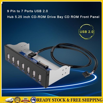 9 Pin to 7 Ports USB 2.0 Hub 5.25 inch CD-ROM Drive Bay CD ROM Front ...