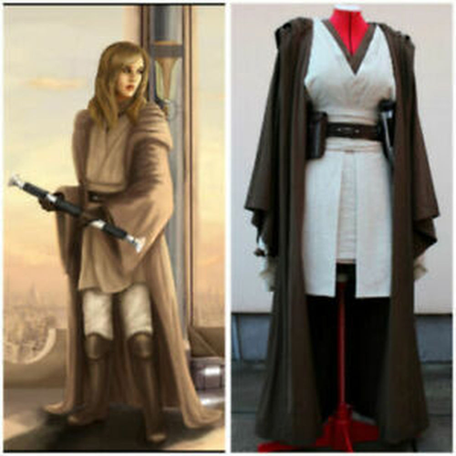 Star Wars cosplay Female Jedi Padawan Dres Uniform cape set custom made ...