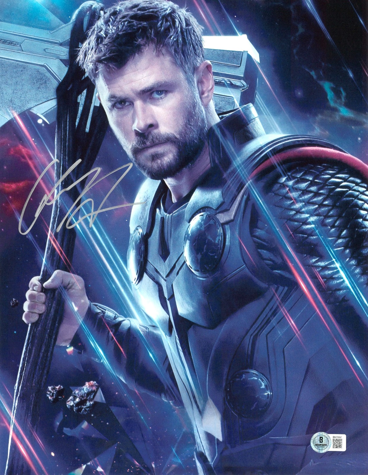 CHRIS HEMSWORTH SIGNED AUTOGRAPH 11X14 THOR PHOTO BAS BECKETT MARVEL ...