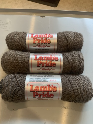 3 NEW Lamb's Pride Worsted Yarn 85% Wool 15% Mohair (Brown Heather) 570 ...