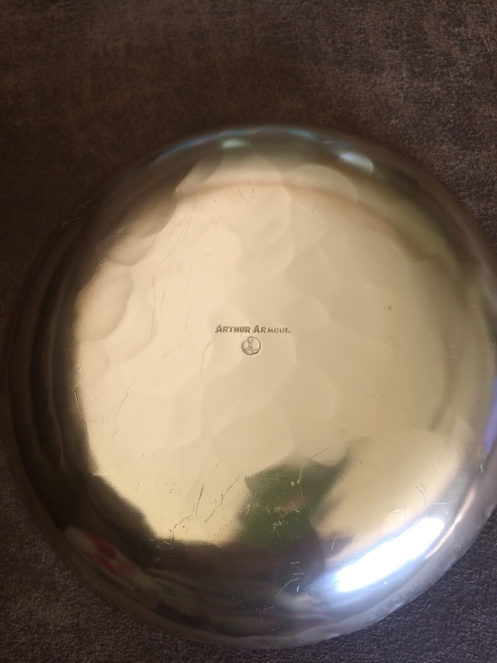 Arthur Armour Gold AlumimuimBowl w/butterflie | eBay