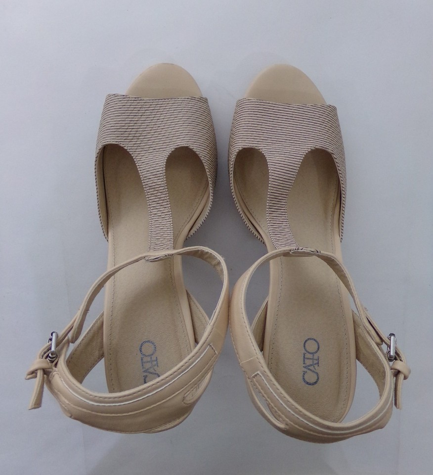 CATO Womens Brown Beige Tan Open Toe Heels SIZE 10M Sexy Cute Shoes | eBay