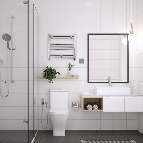 Small Electric Chrome Heated Towel Radiator Rail for Kitchen Bathroom ...