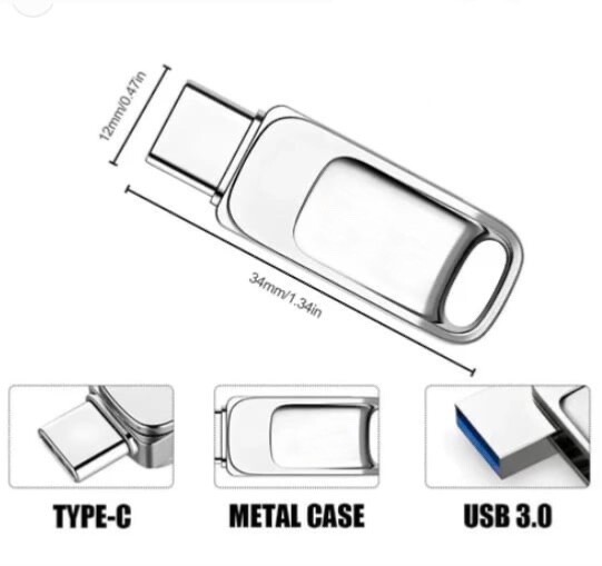 64GB-2T USB Flash Drive - For iPhone 10-14, iPhone USB C 15-16, Android ...