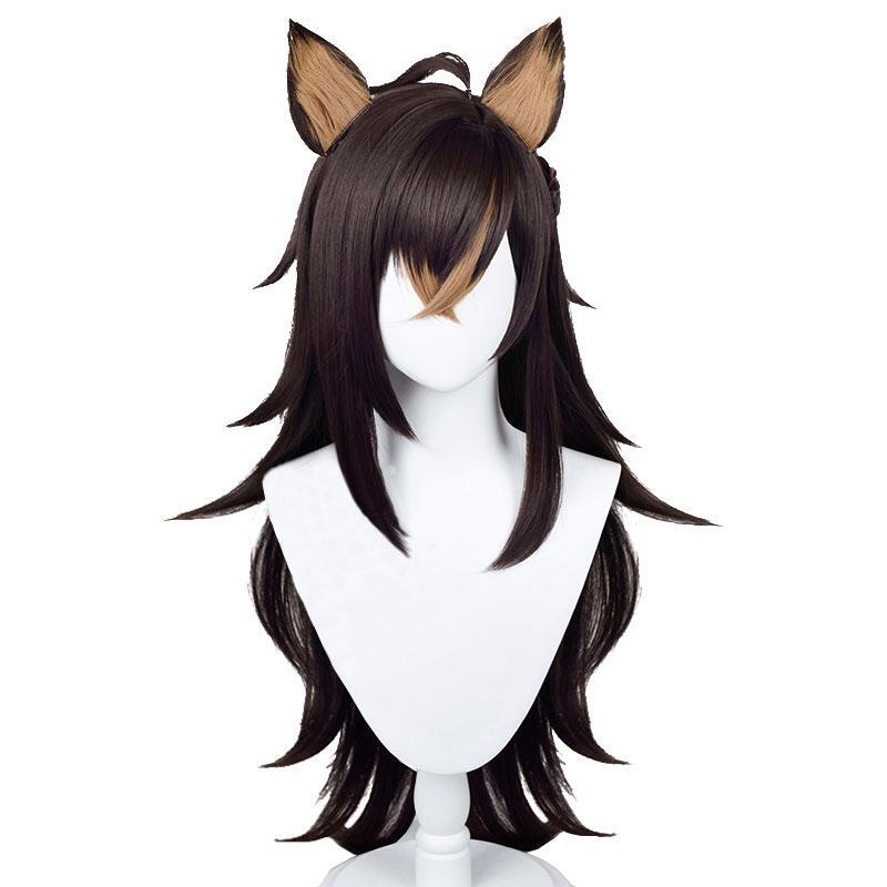 Genshin Impact Dehya Cosplay Wigs 80cm Long Brown Synthetic Hair With ...