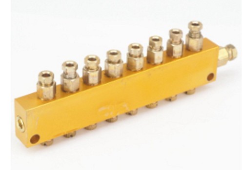Brass 8 Way Adjustable Lube Oil Grease Distributor Valve Manifold Block ...