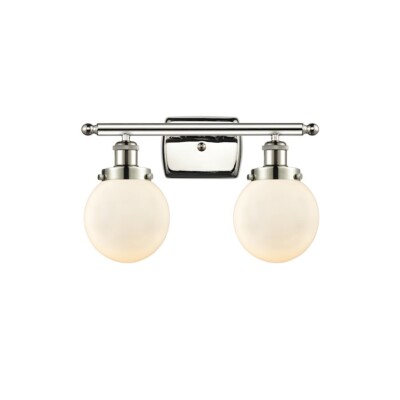 Innovations B Beacon 2-LT LED Vanity, PN Frost/Sphere - 916-2W-PN-G201 ...