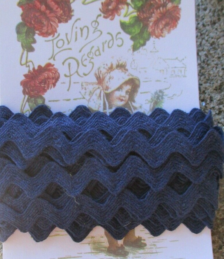 5 yd 1/2" Vintage navy Cotton Ric Rac Trim~doll~rick rack | eBay