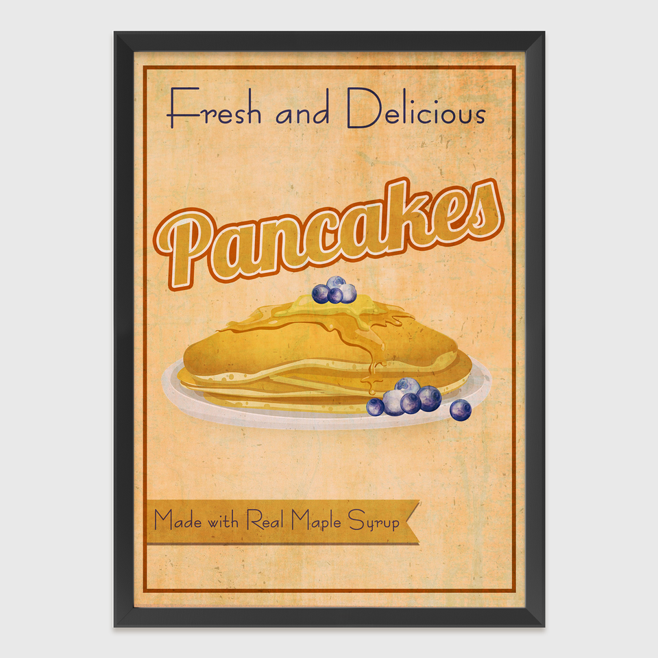 retro vintage food drink wall art kitchen poster print Home Cafe canvas ...
