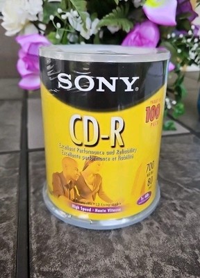 Sony CD-R 700MB Storage Media Discs 80 min Pack of 100 Blank CDs ...