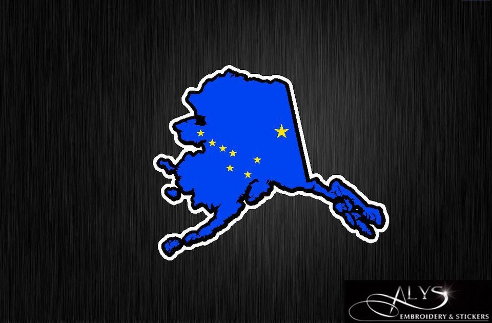 Alaska State Map Flag Decals & Stickers | eBay