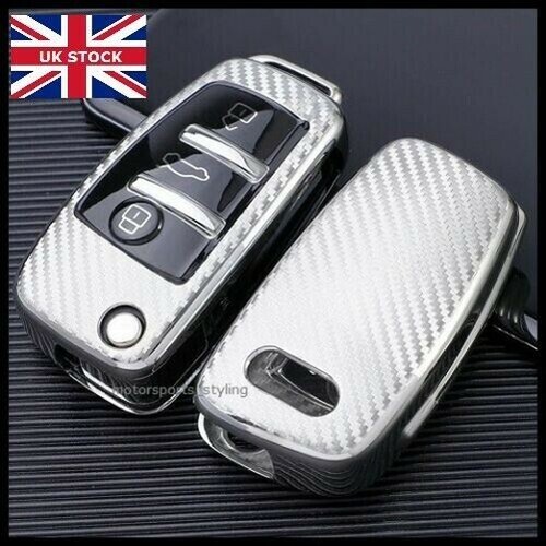 Carbon Silver Key Cover For Audi A1 A3 S3 A4 S4 A5 A6 RS6 TT Q3 Case ...