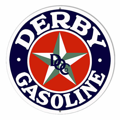 Derby Gasoline & Oil Company Reproduction Metal Sign 10" Round | eBay