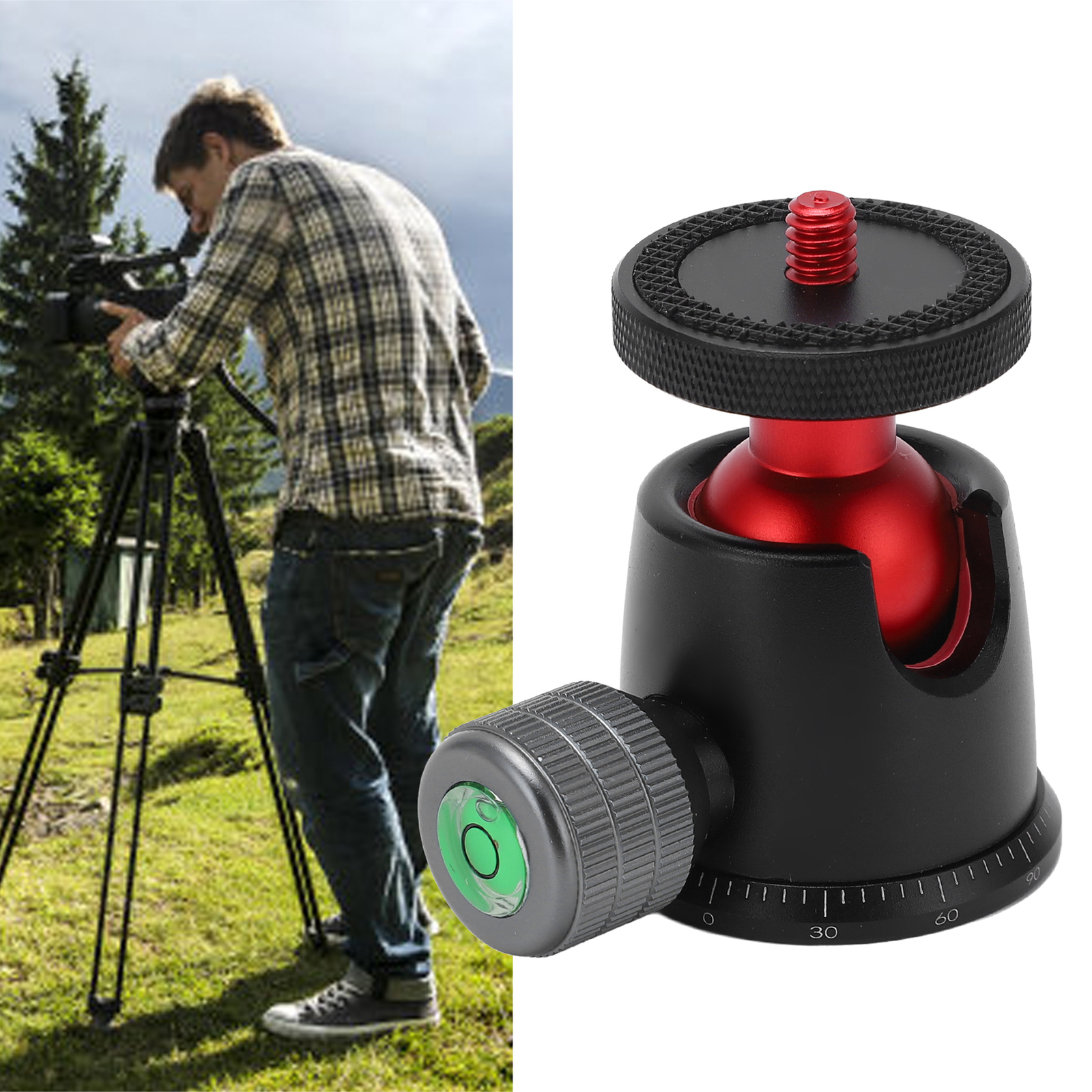 Mini Ball Head Tripod Ball Head Camera Mount Aluminium Alloy With 1/4in ...